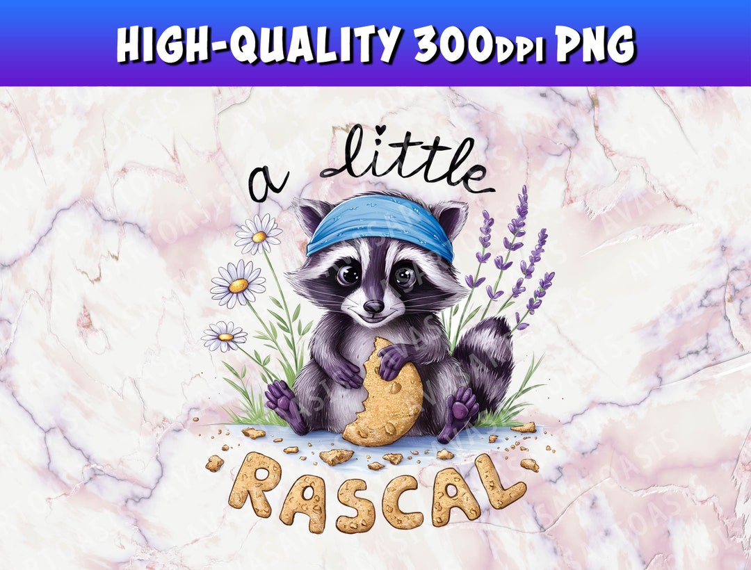 A Little Rascal Png, Cute Racoon Png, Toddler Png, Nursery Decor, Kids ...