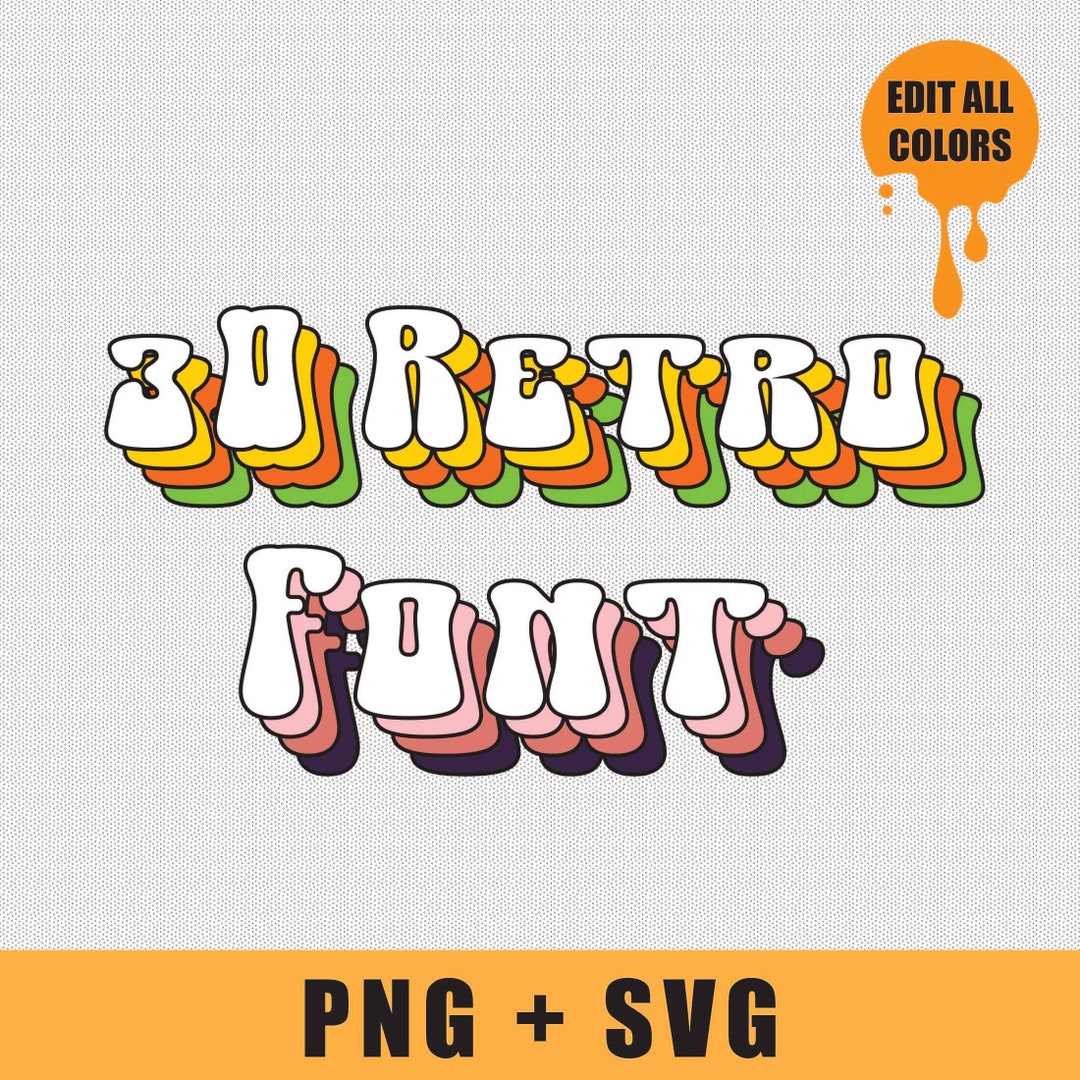 3D Retro Font PNG & SVG, 3D Letters Retro Font SVG, Retro Drop Shadow ...