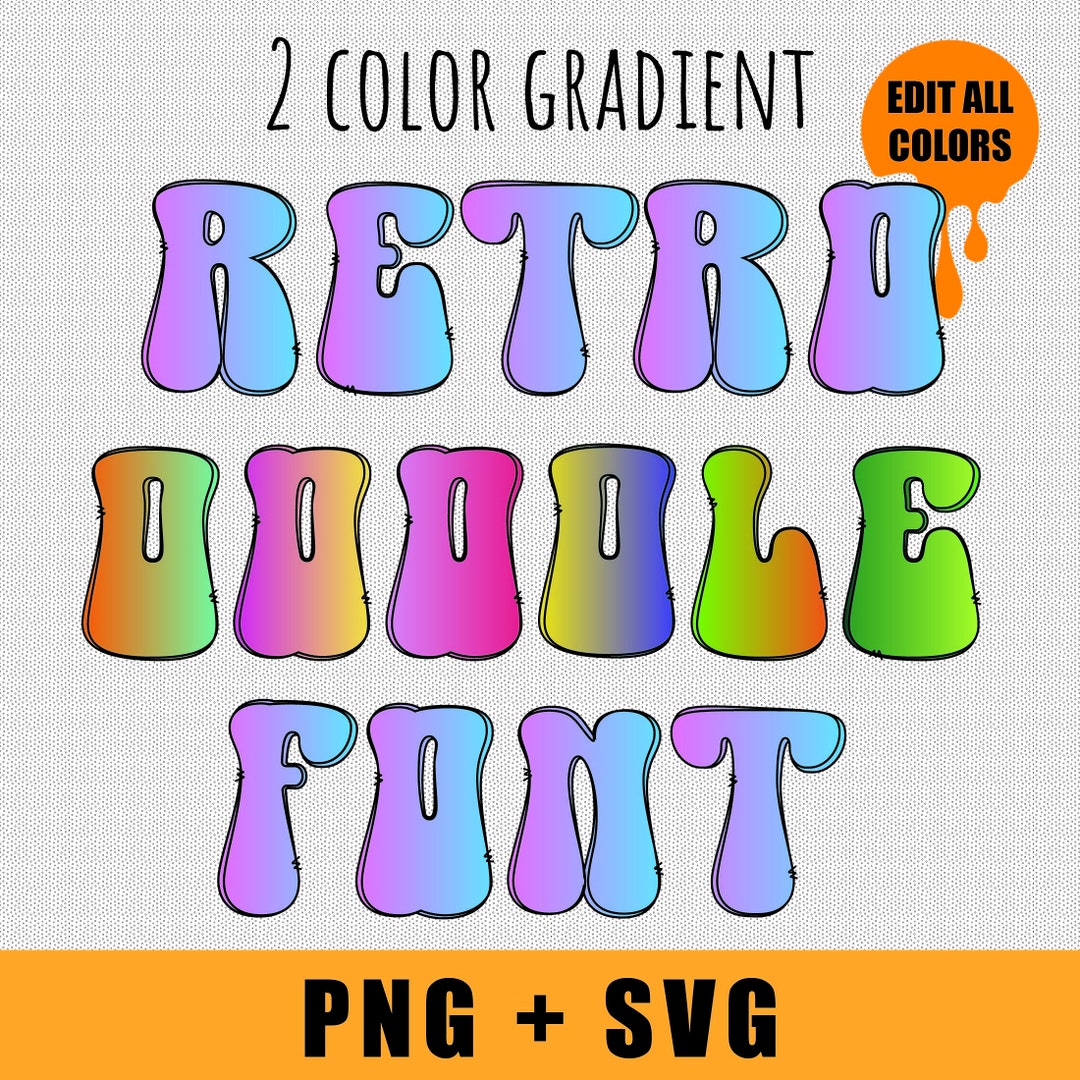 Retro Doodle Font SVG PNG, Doodle Letters Retro Font SVG, Doodle ...