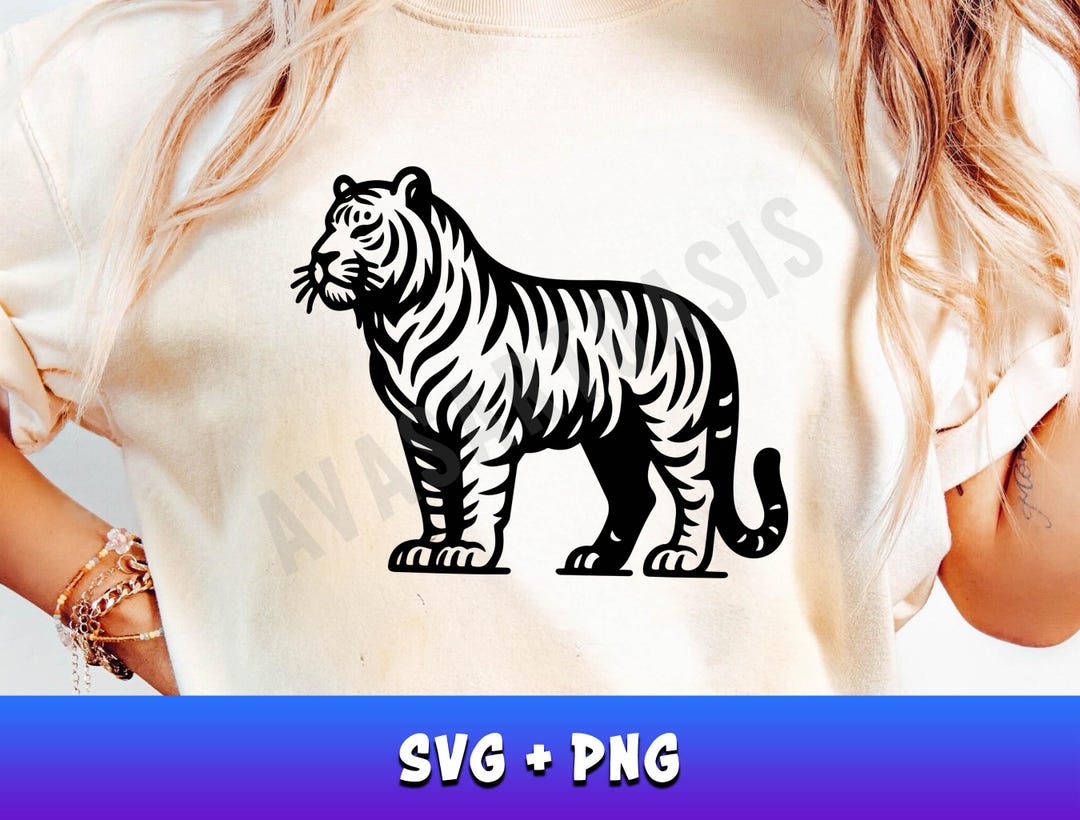 Tiger SVG PNG, Animal Clipart Cut File for Cricut, Jungle Safari Decor ...