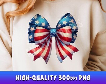 Coquette 4th of July PNG, USA Png, Coquette Bow Png, 4th of July ...