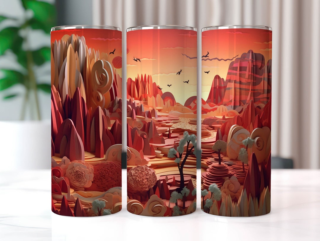 3D Grand Canyon Paper Cutout 20 Oz Skinny Tumbler Sublimation Designs ...