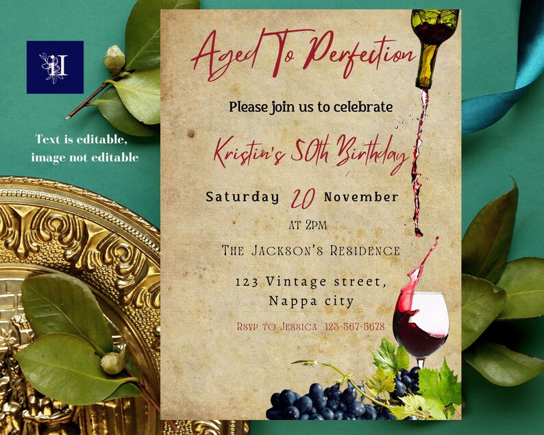 Aged to Perfection Dinner Invitation Template (BD02) - Etsy