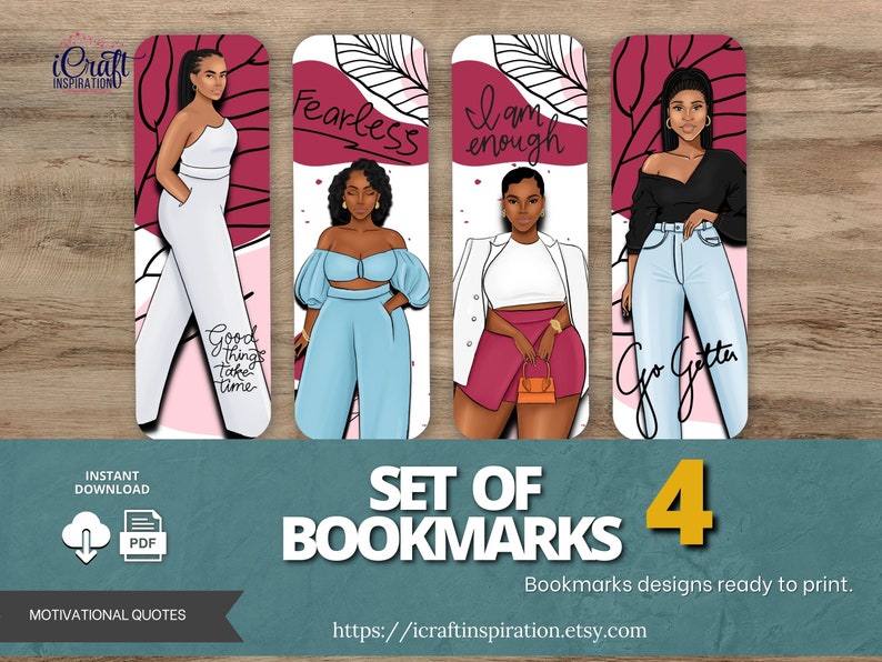 4 Printable Bookmarks | Motivational Quotes | Positive Affirmation ...