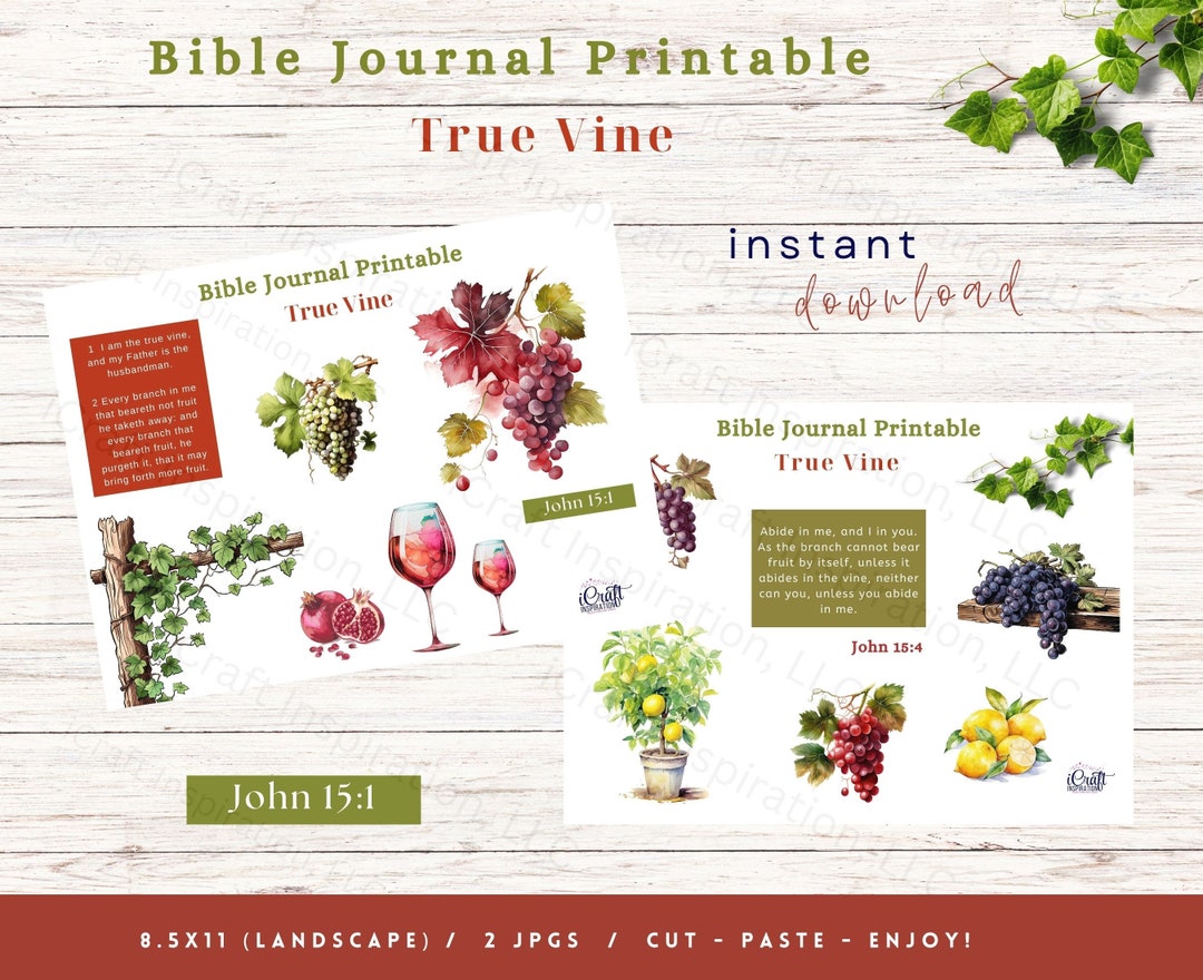 Bible Journal Printable. True Vine Printable. Journal/planner Printable ...