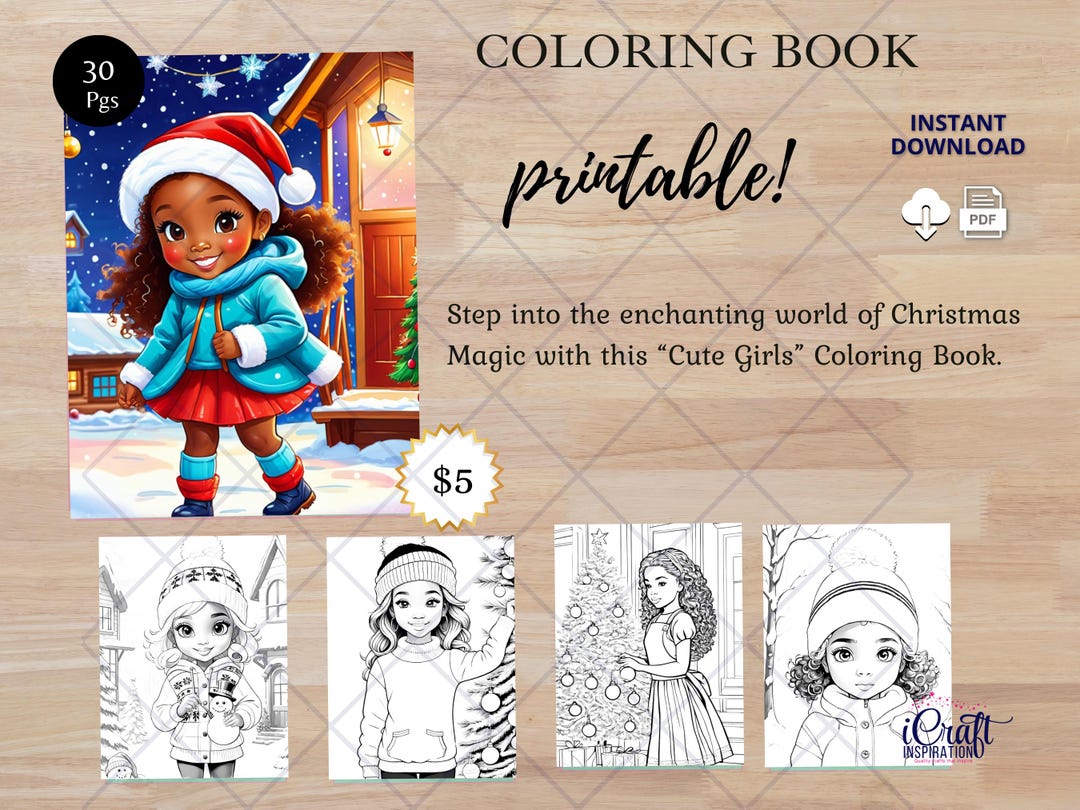Cute Black Girls Coloring Book, Coloring Sheets, Digital Download ...