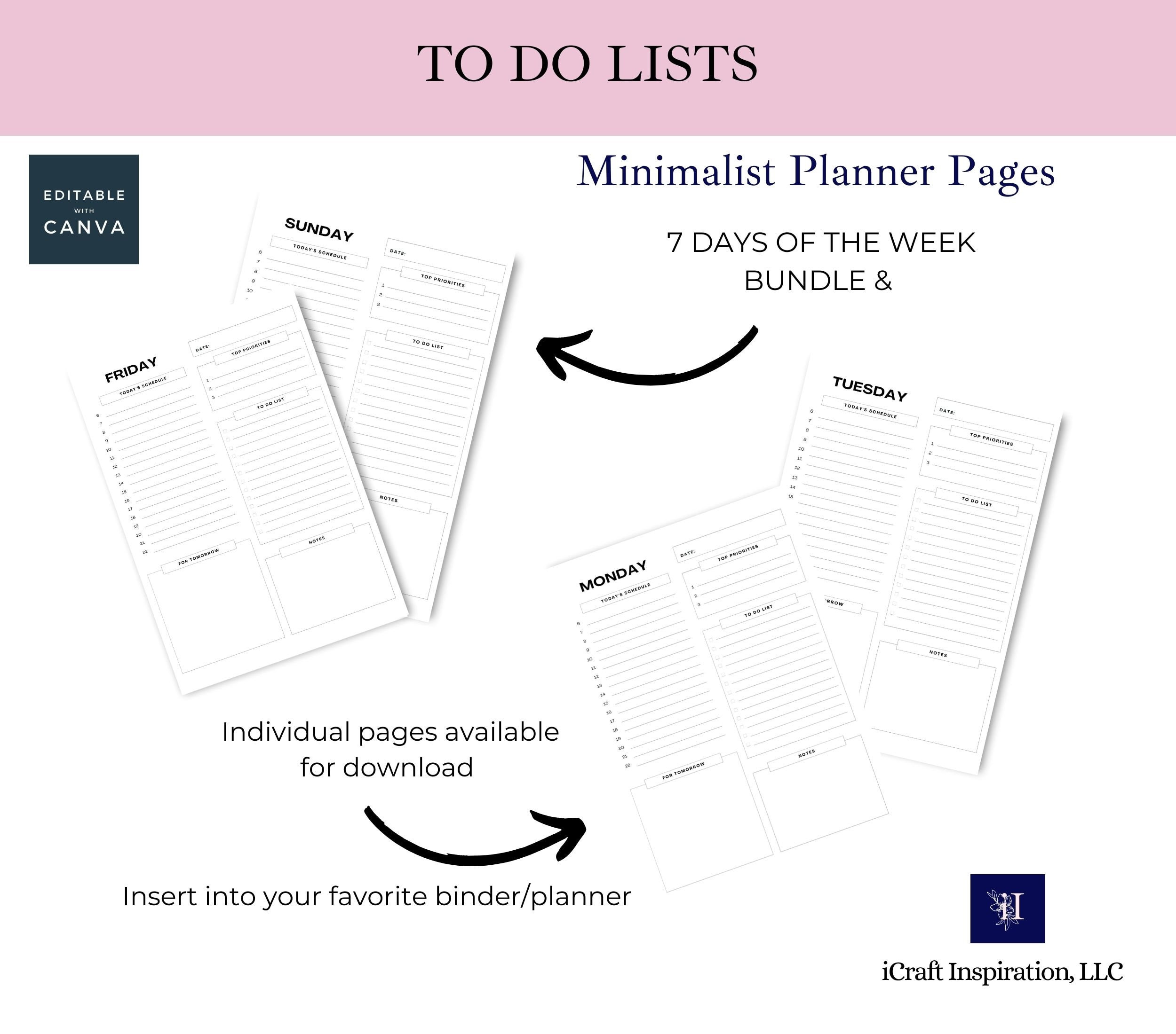 Editable TO DO LIST. Blank Printable to Do List. Daily Checklist ...