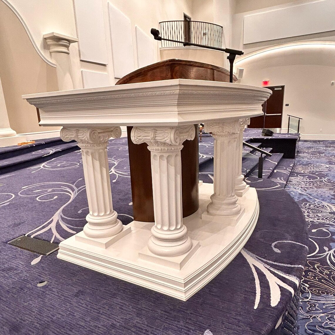 Christian Pulpit With Black Walnut Desk Podium Sunburst Design - Etsy