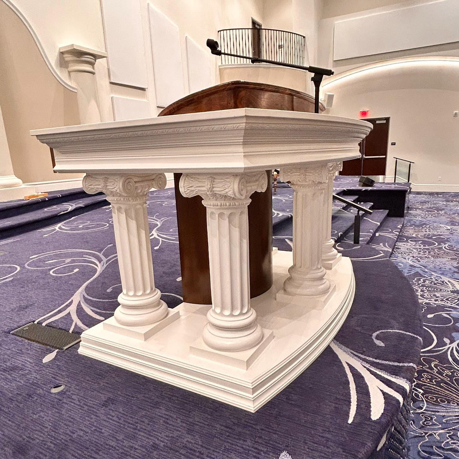 Christian Pulpit With Black Walnut Desk Podium Sunburst Design - Etsy