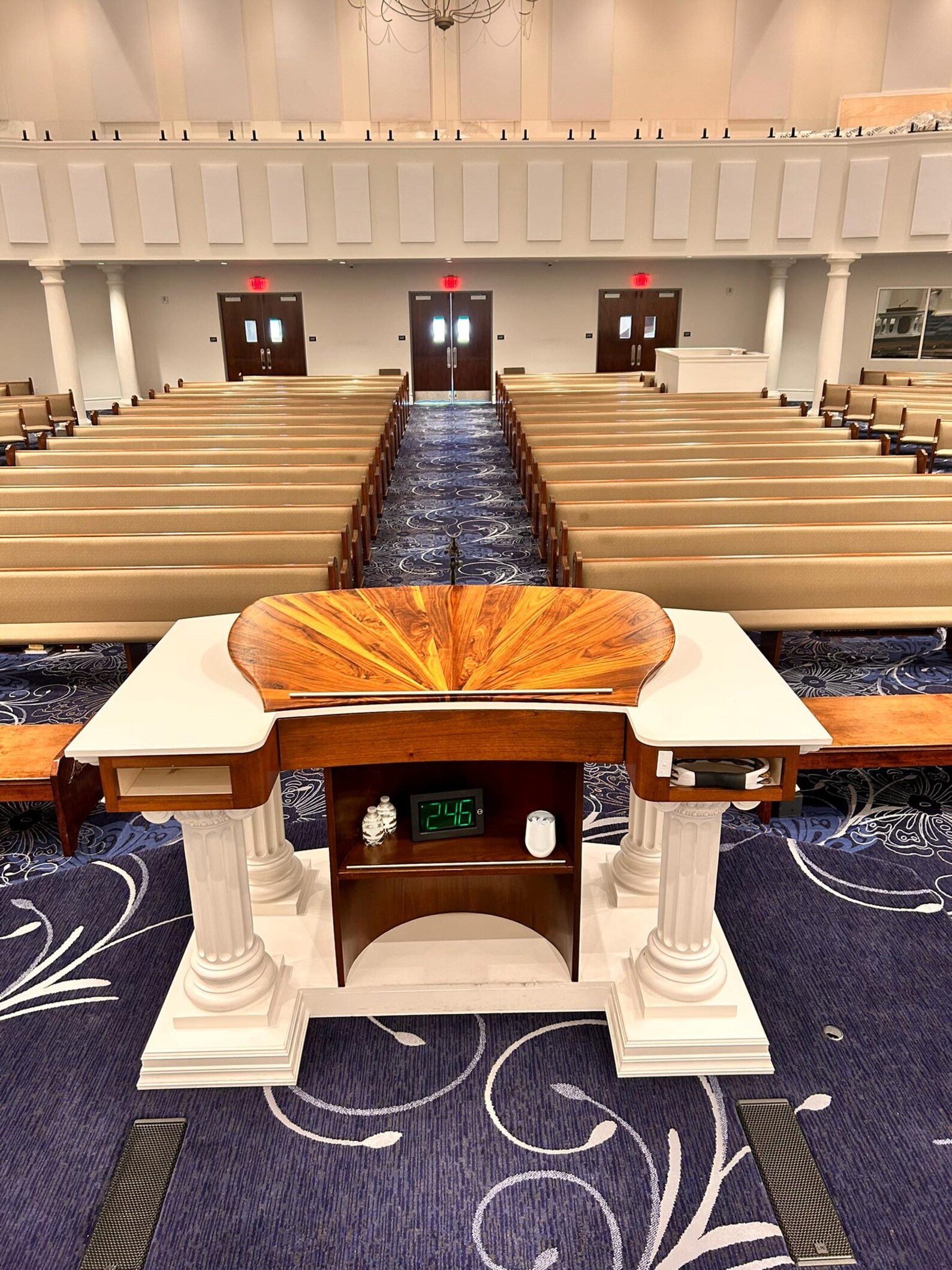 Christian Pulpit With Black Walnut Desk Podium Sunburst Design - Etsy