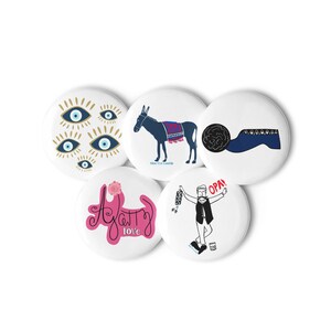 Greek Themed, Greek Apparel , Greek Summer Pins, Set of Pin Buttons - Etsy