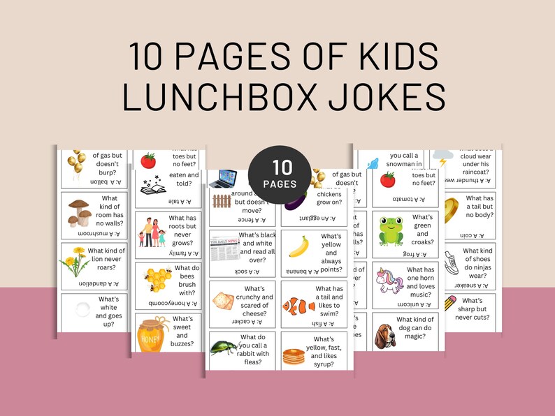 80 Lunchbox Jokes for Kids, Printable Funny Lunch Notes, School Jokes ...