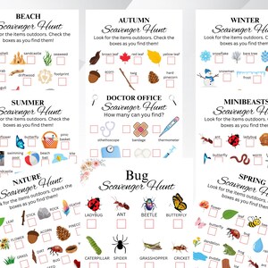 Scavenger Hunt Game Bundle, Themed Hunts, Nature Scavenger Hunt Bundle ...