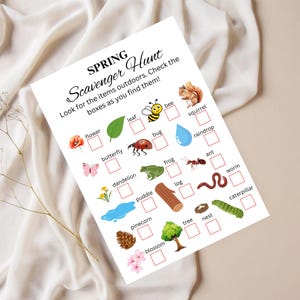 Spring Scavenger Hunt, Printable Outdoor Scavenger Hunt Game ...