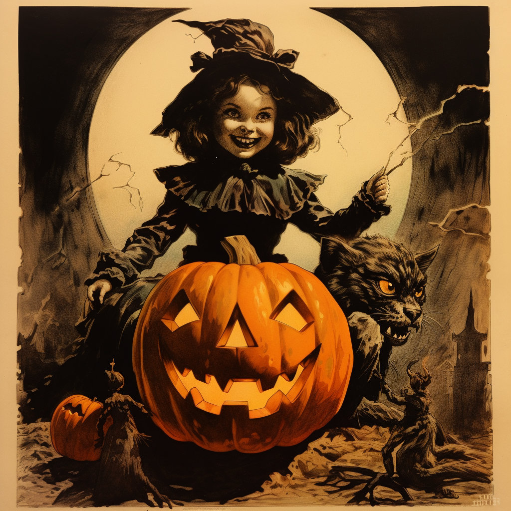 Digital Set of 4 New Special Vintage Halloween Posters for - Etsy