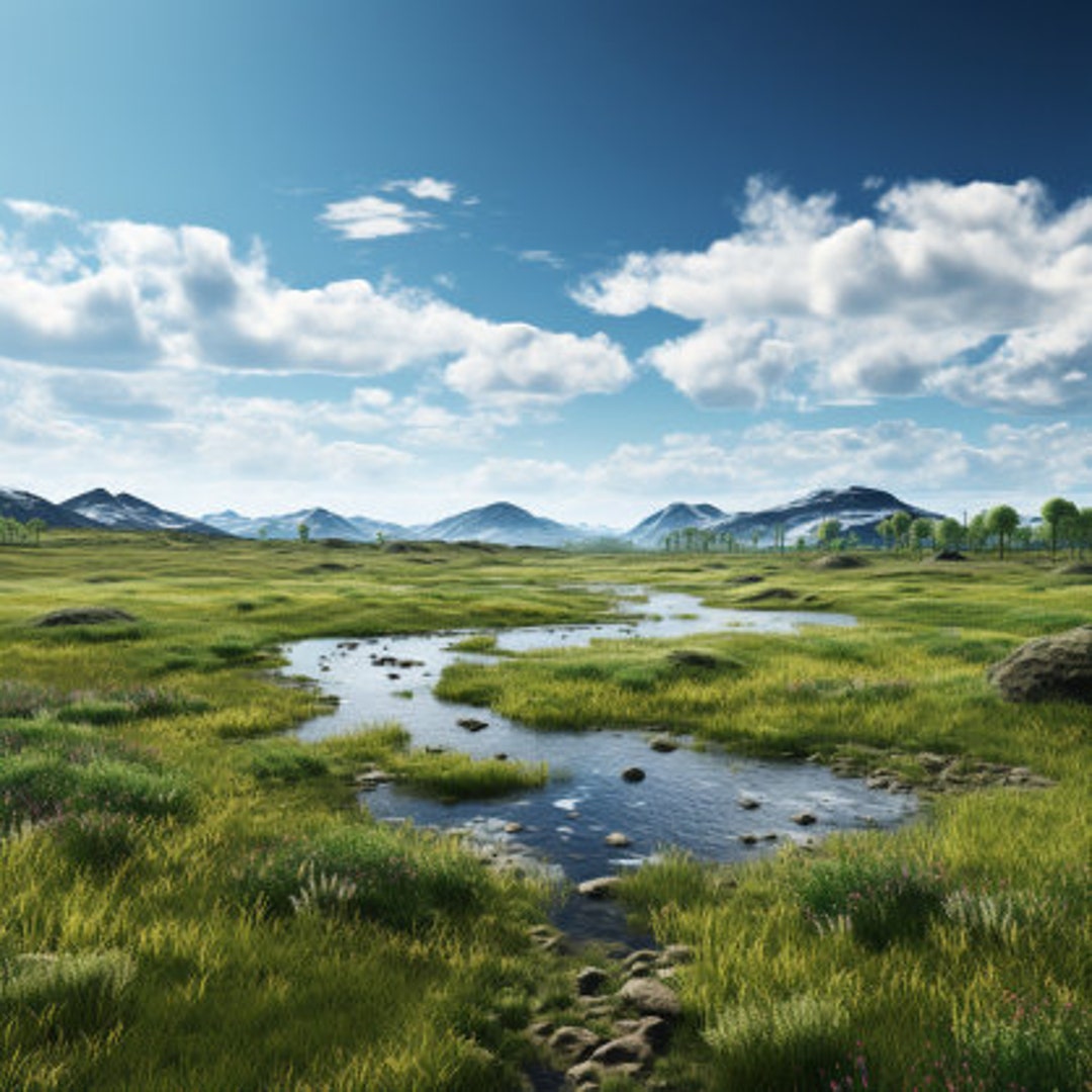 Digital-captivating Landscape Posters: Tranquil Nature Scenes ...