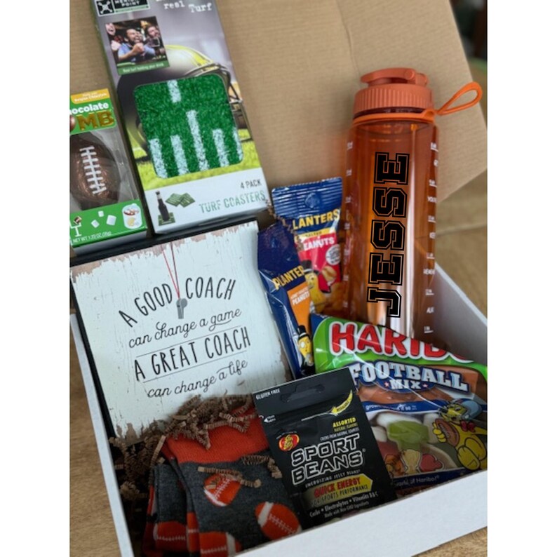 Custom Name Football Coach Gift, Football Coach Gift, Football Gift Box ...
