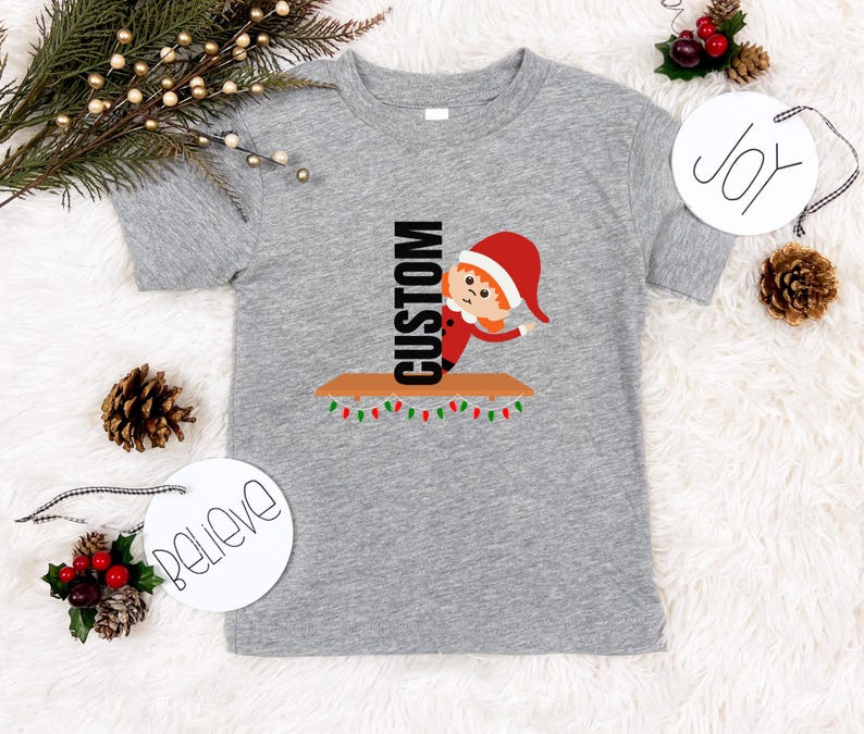 Personalized Custom Elf Design Kids T-shirt, Christmas Gifts, Gifts for ...