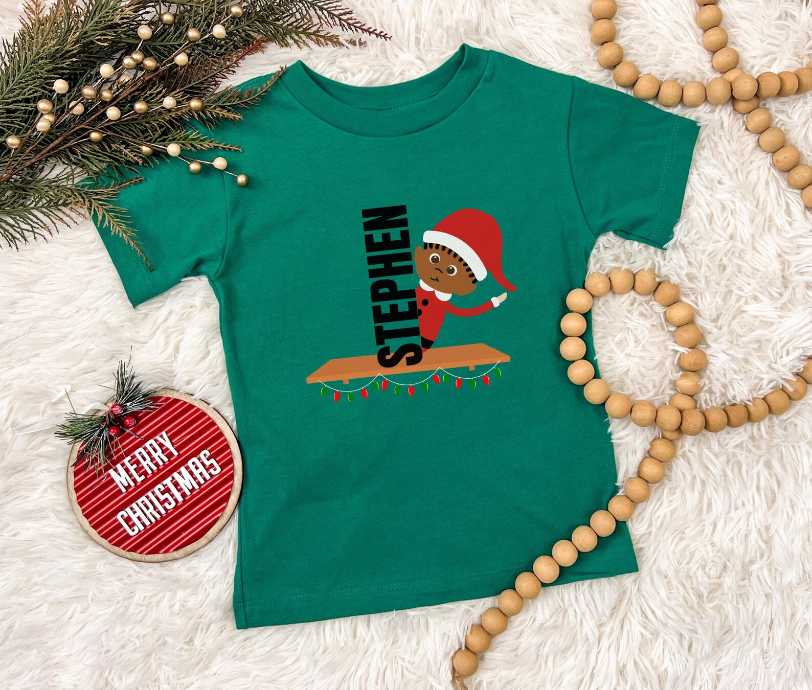Personalized Custom Elf Design Kids T-shirt, Christmas Gifts, Gifts for ...