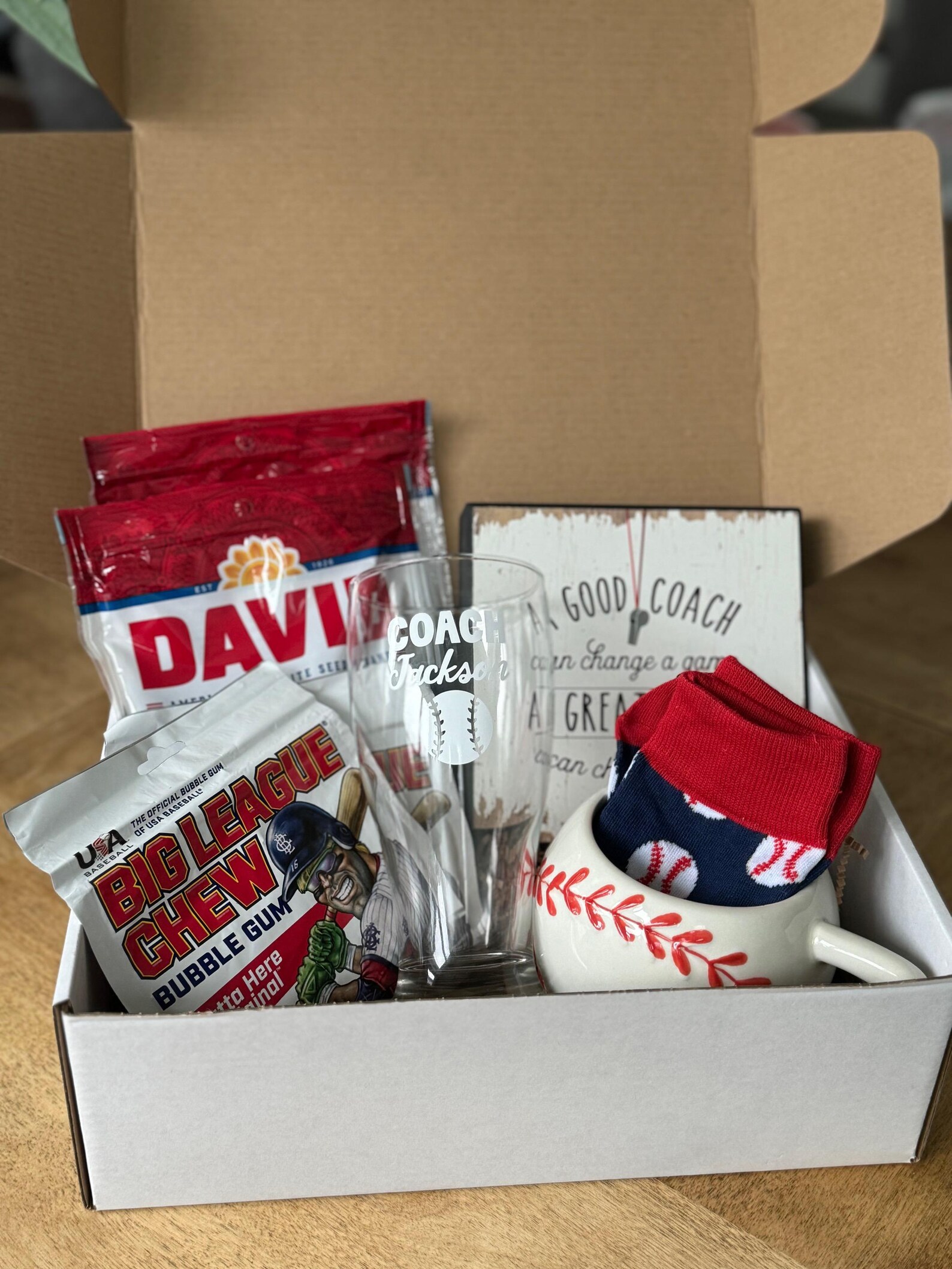 Personalized Baseball Coach Gift Package Box, Baseball Coach Gift ...
