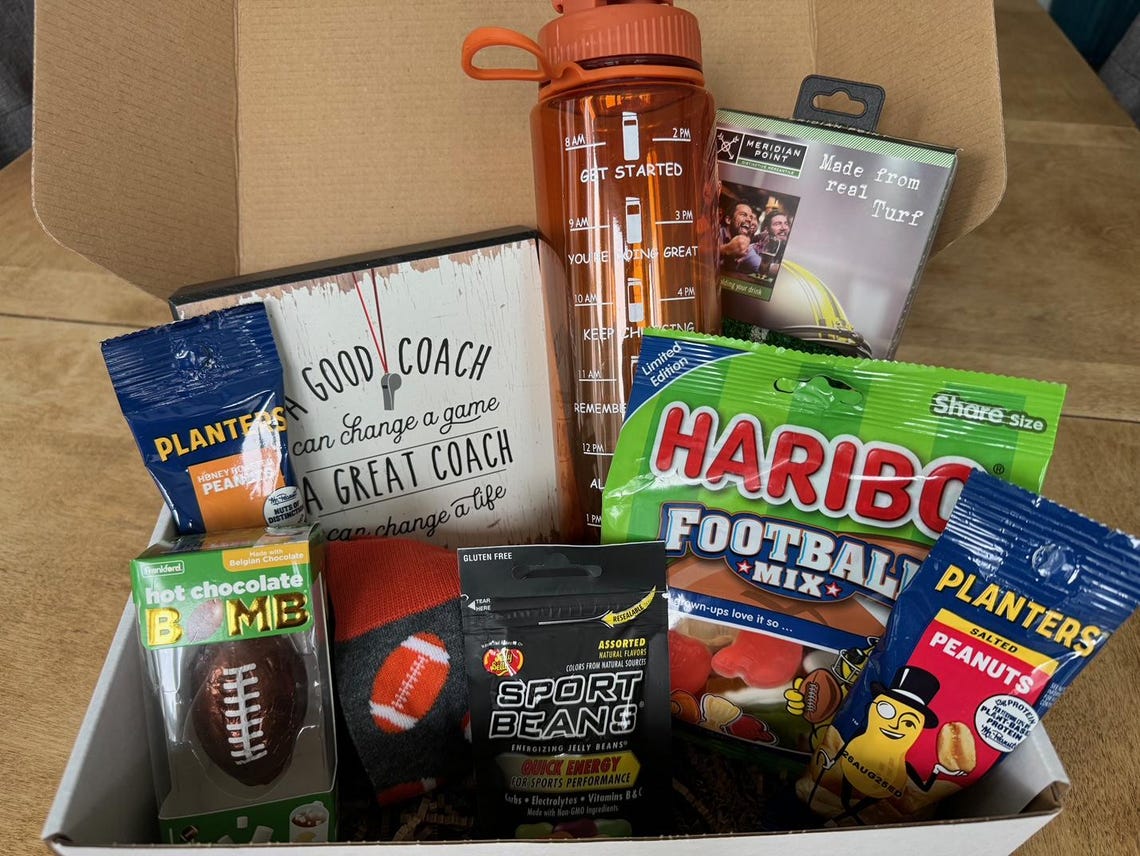Custom Name Football Coach Gift, Football Coach Gift, Football Gift Box ...