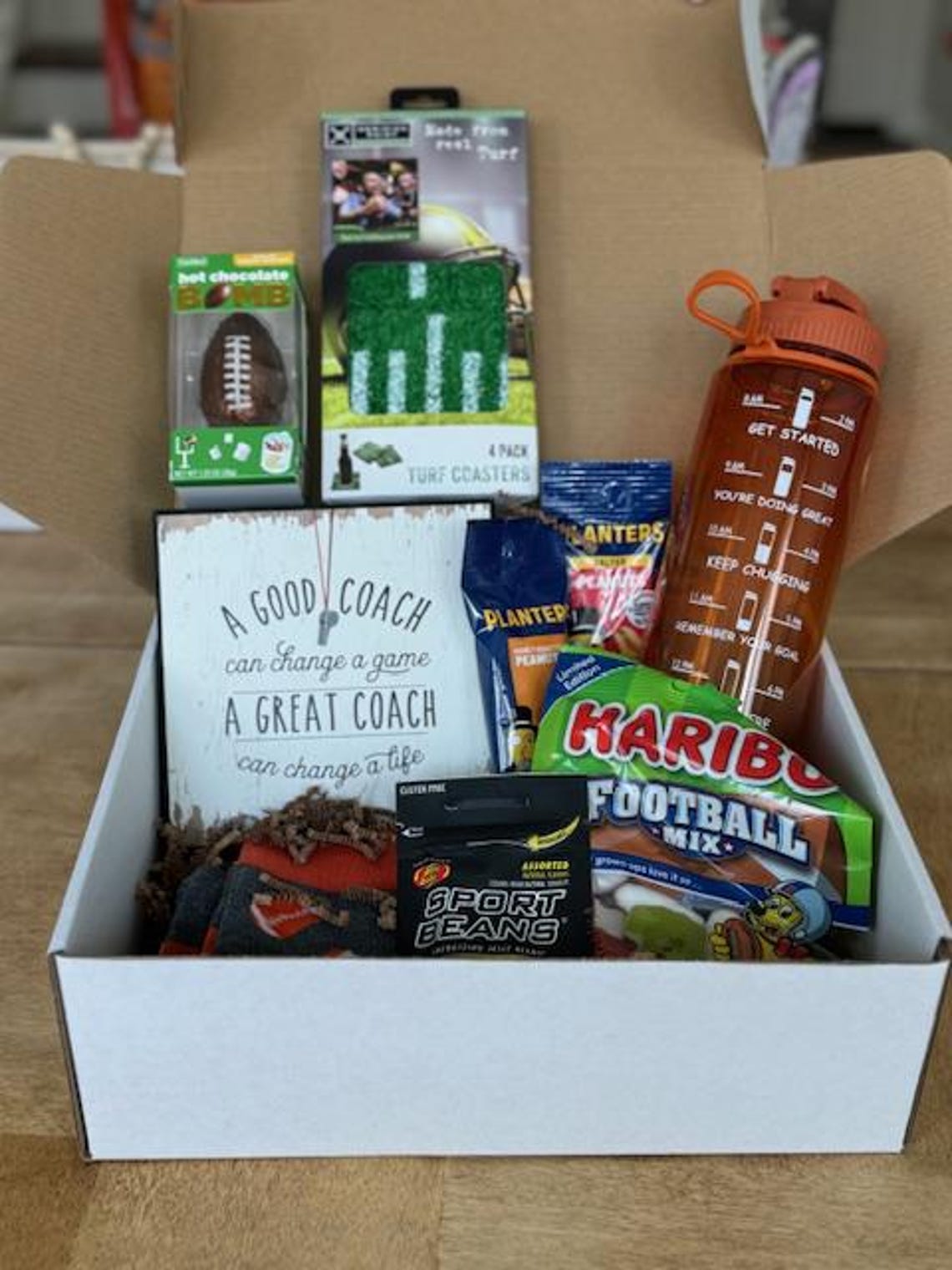Custom Name Football Coach Gift, Football Coach Gift, Football Gift Box ...