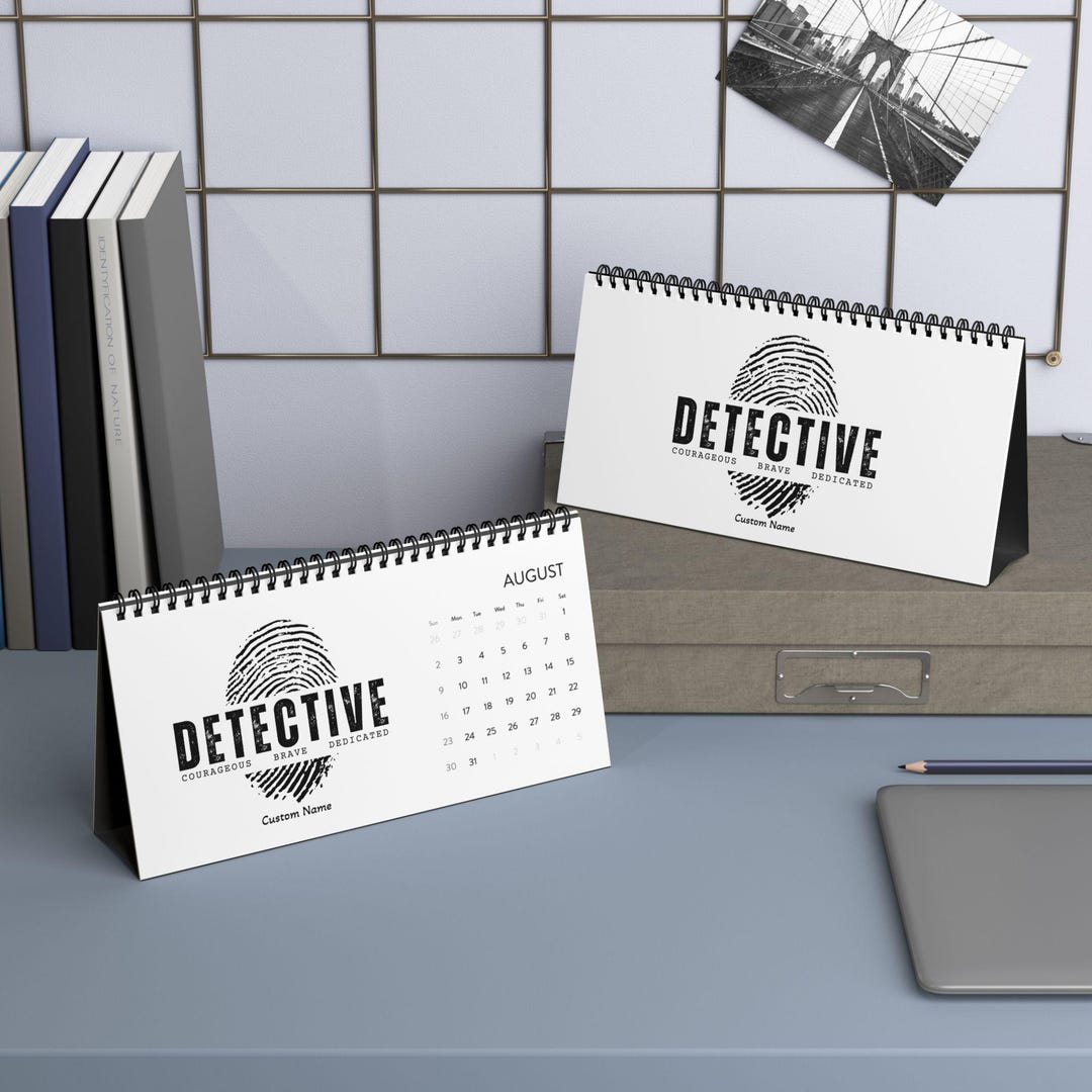 Personalized Detective Desktop Calendar, Custom Detective Calendar ...