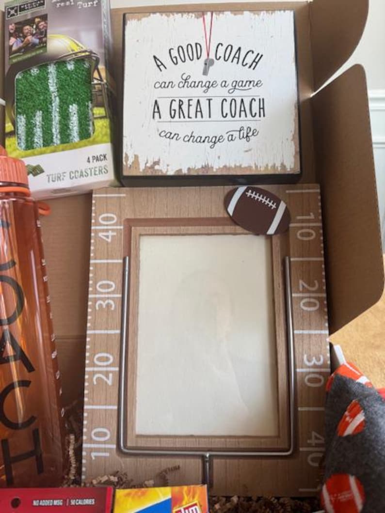 Custom Name Football Coach Gift, Football Coach Gift, Football Gift Box ...
