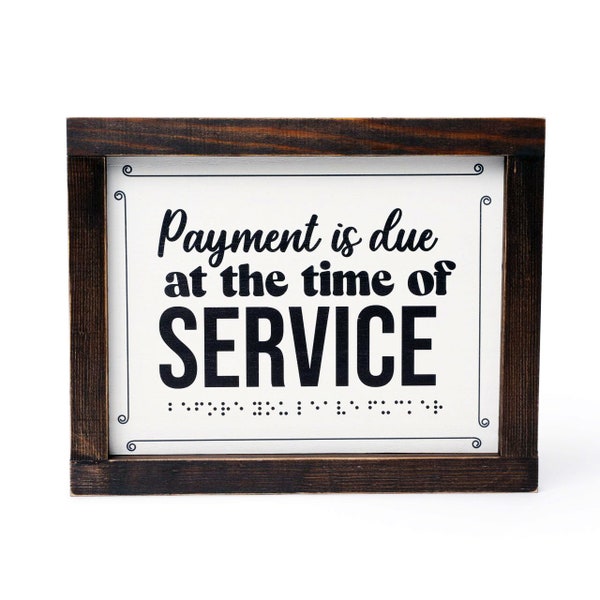 Payment at Time of Service Sign - Etsy