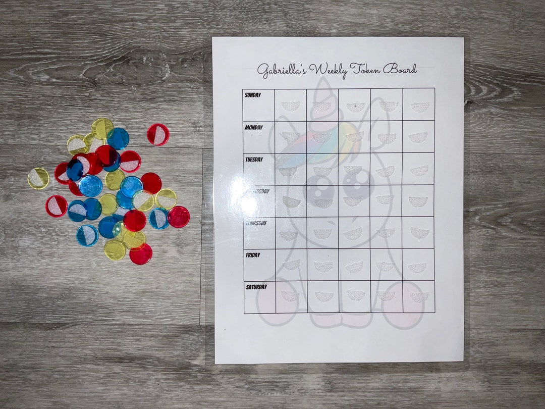 Visual Token Board for Kids **includes Tokens** - Etsy