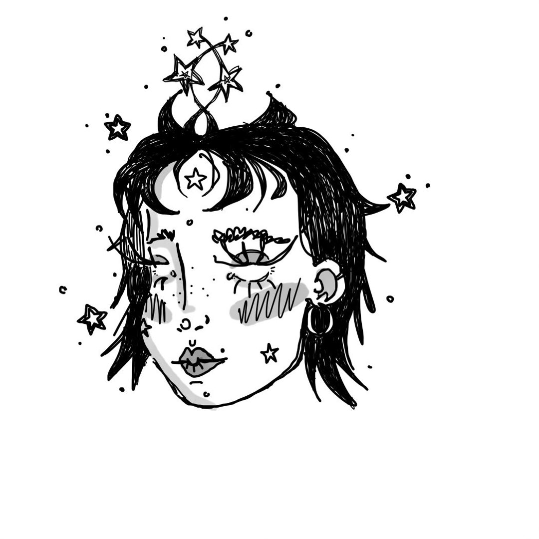 Star Girl: Black and White, Digital Download, Poster, Wallpaper ...