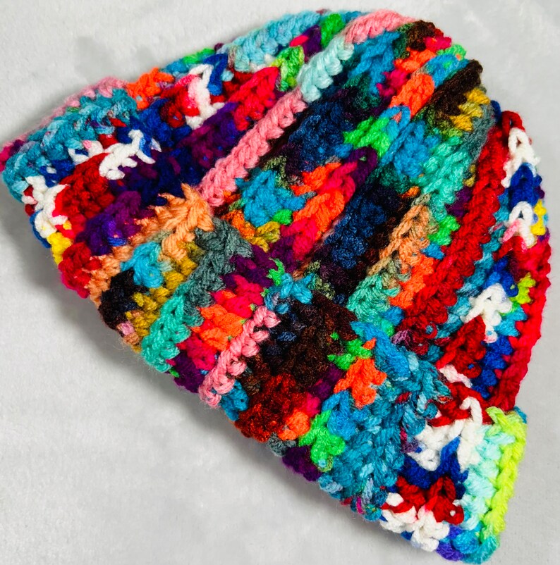 Baby Crochet Scrap Yarn Beanie 2-pk neutral Colors Boy/girl - Etsy