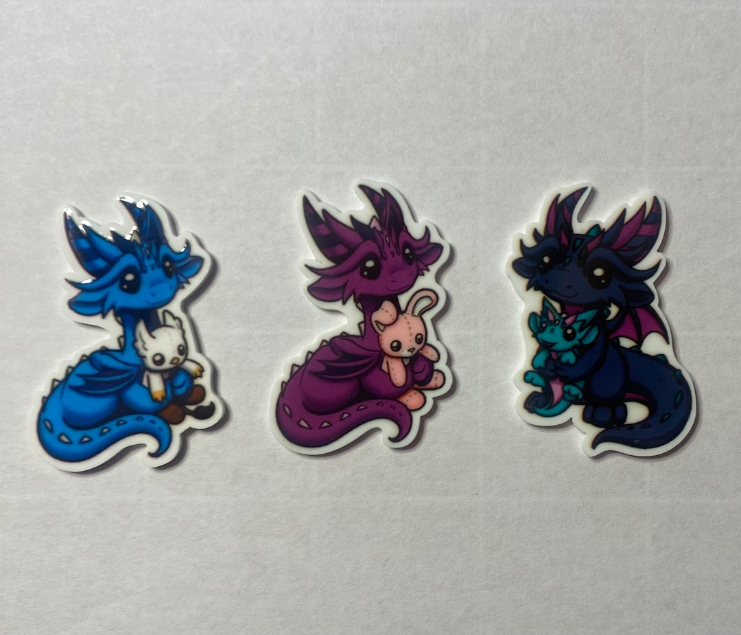 Dragons With Stuffed Animal Planar dragon Cabochon 3 Piece Set - Etsy