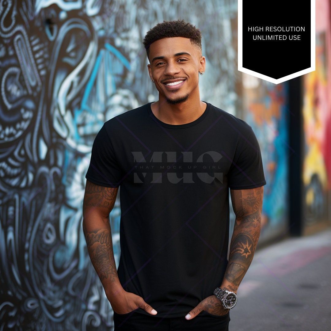 Black Mockups, Black Model Mockup, Male Model, Diverse Mockups, Diverse ...