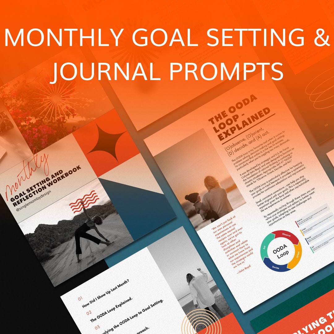 Monthly Goal Setting Journal Prompts for Moms - Etsy