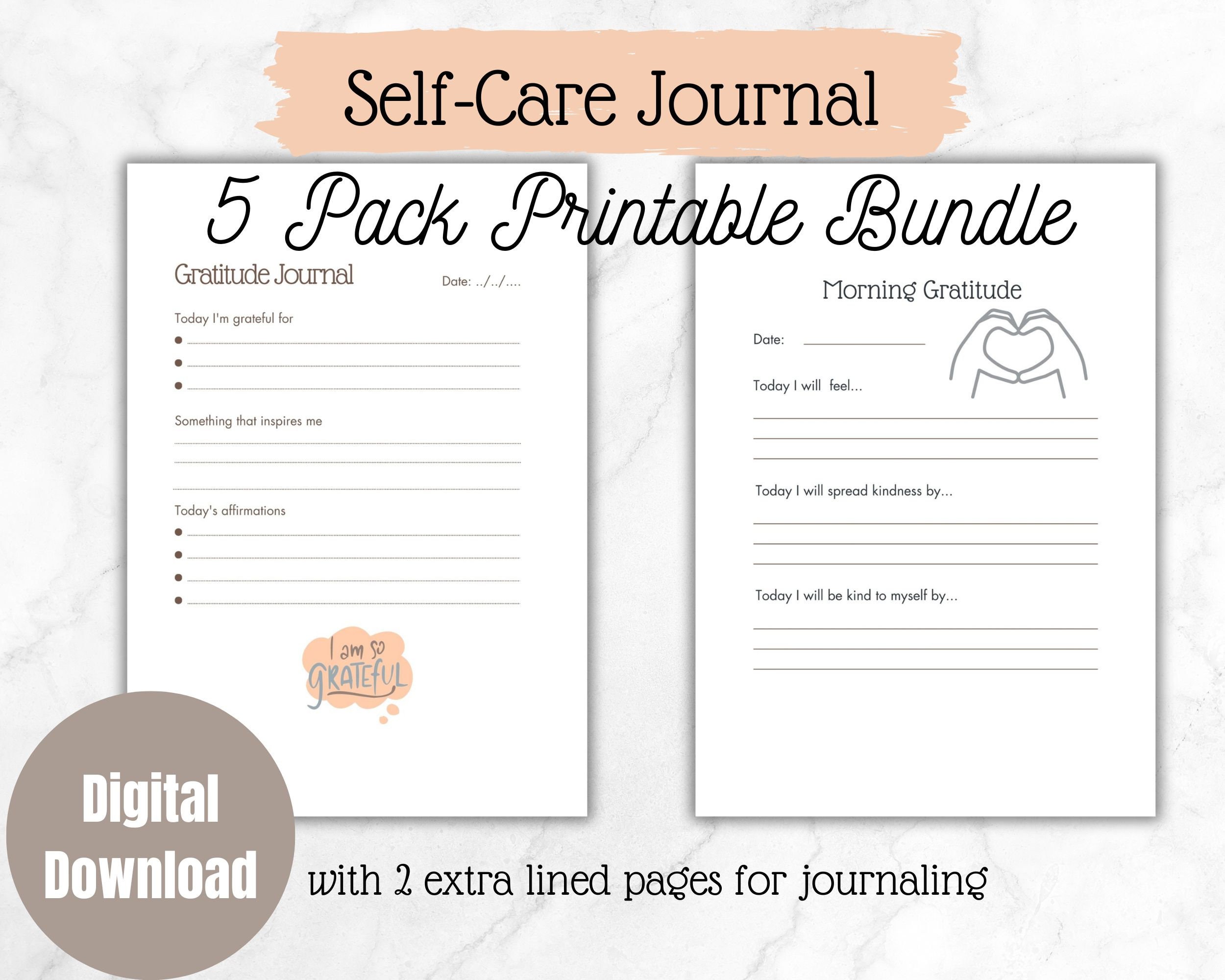 Daily Self-care Journal Digital Download Self Care Journal Digital ...