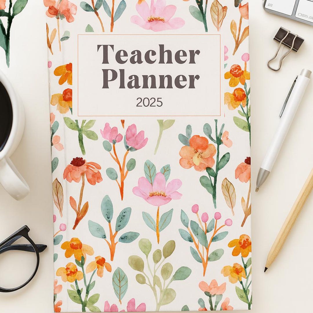 2025 Teacher Planner PDF: Watercolor Floral Lesson Plan Organizer - Etsy