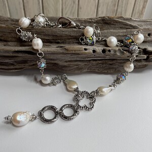 Baroque Pearl Necklace With Crystals Modern Twist on a Classic Pearl ...
