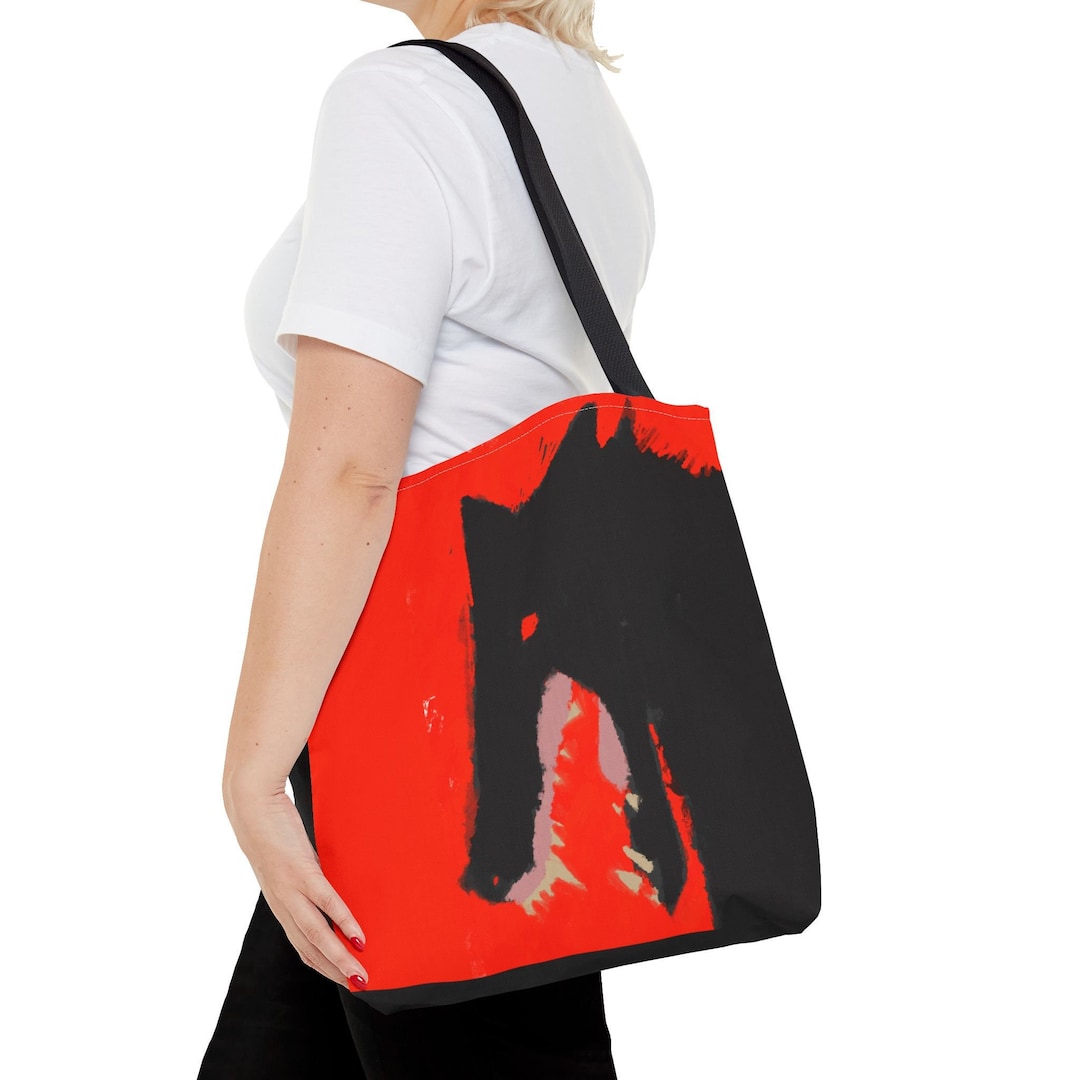 Wolf Tote Bag, Big Bad Wolf Bag, Art Tote, Bold Reusable Bag, Colorful ...
