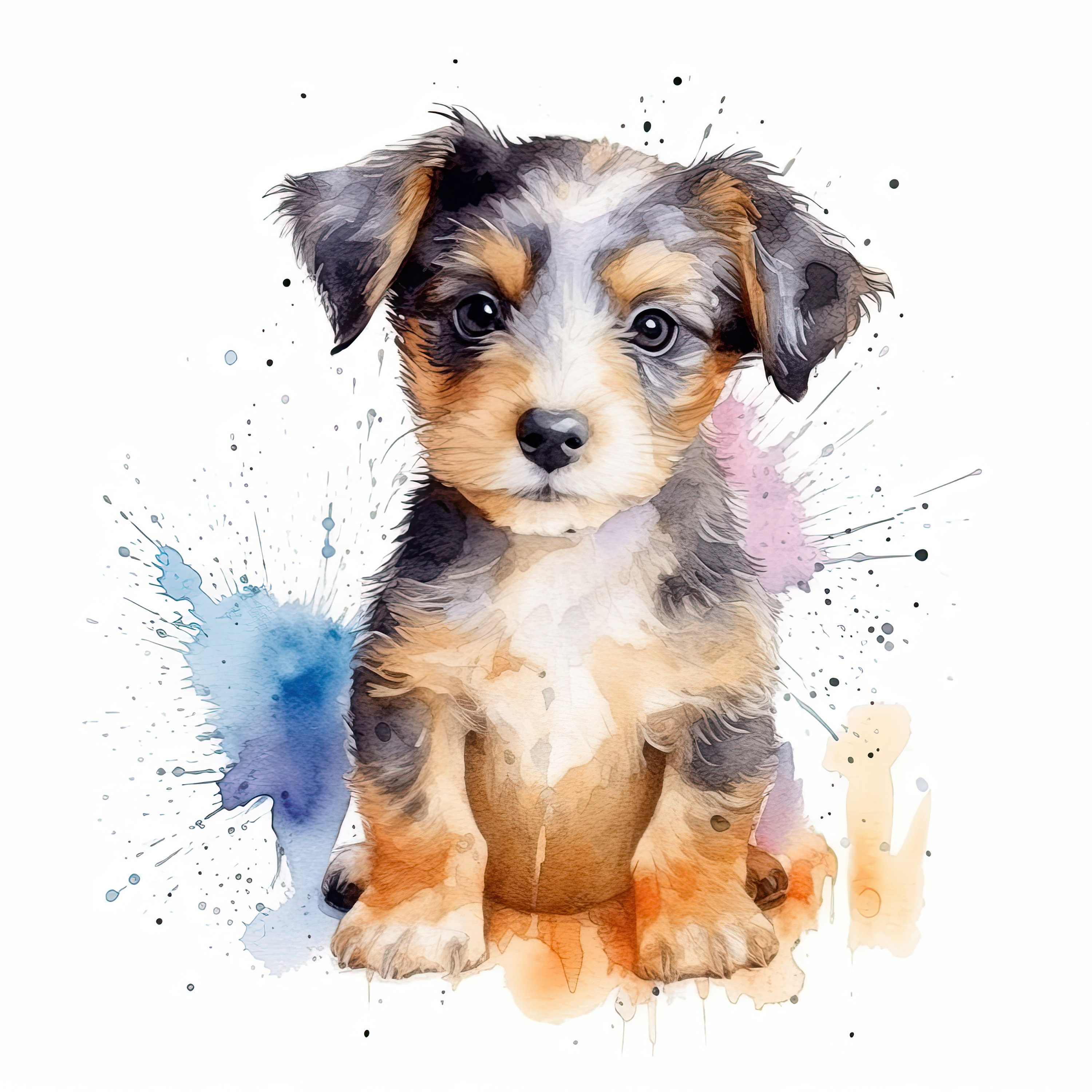 Watercolor Dog Clipart Digital Download Dog Lover Puppy Portrait Art ...