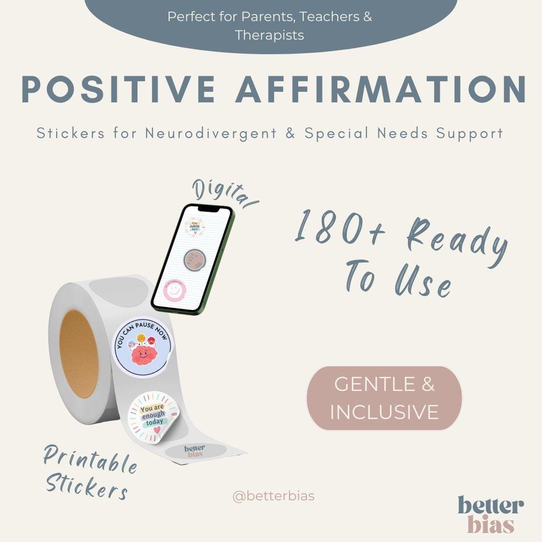 180+ Positive Affirmation Stickers | Special Needs, Neurodivergent Kids ...