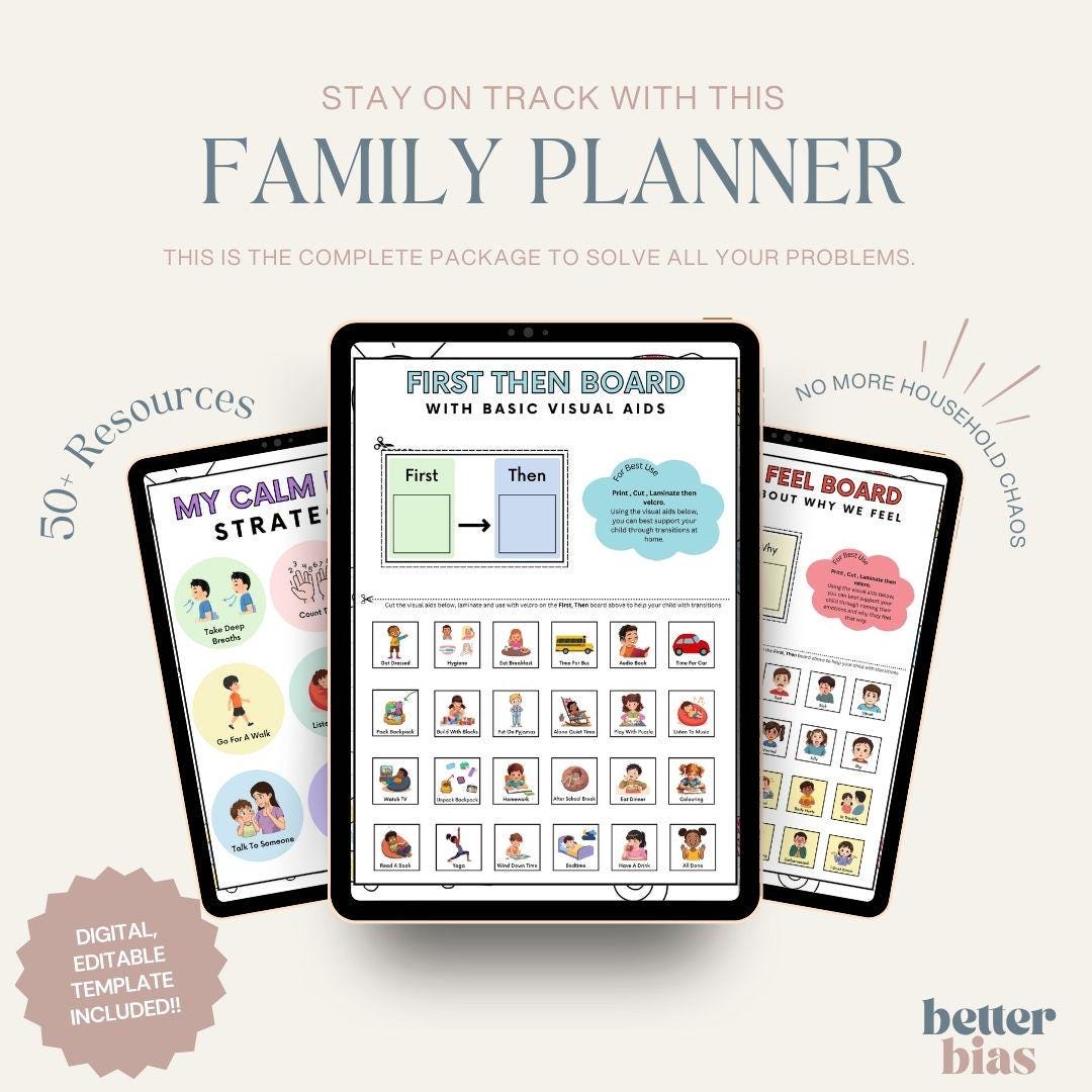 Neurodivergent Kids Family Planner | Digital & Printable | Visual ...