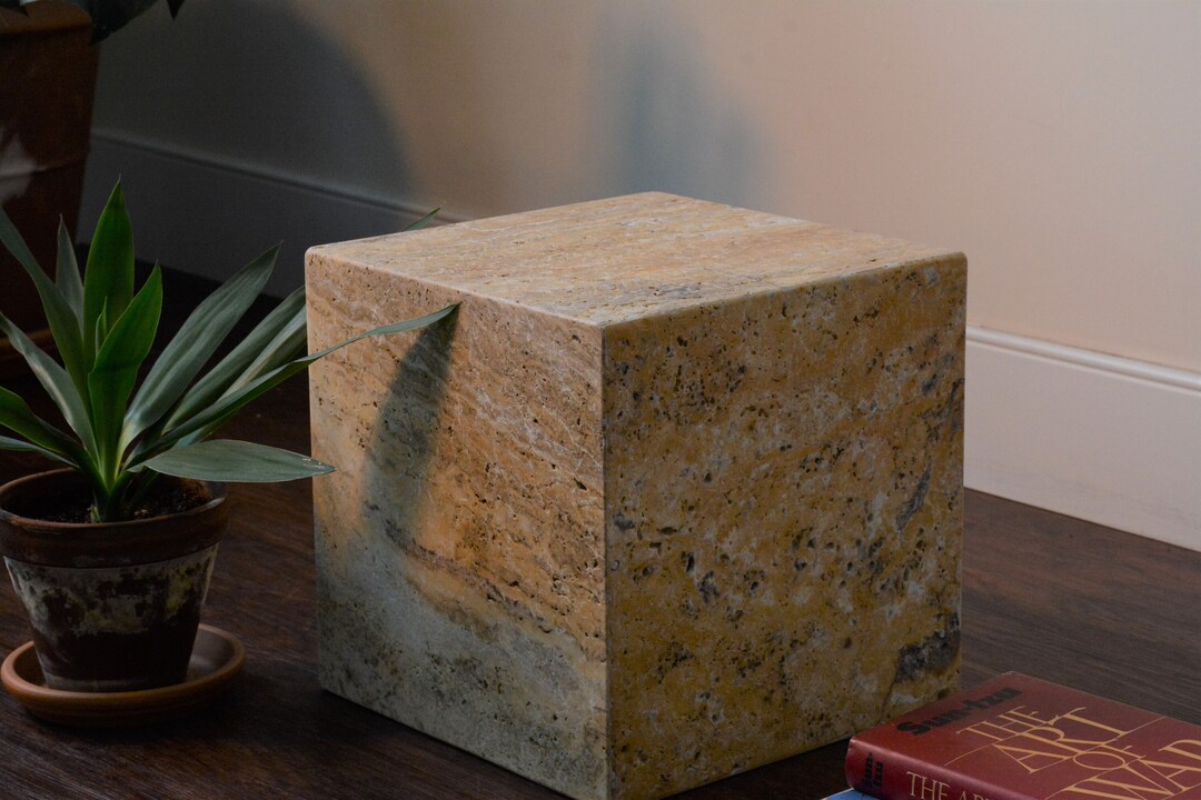 Travertine Cube Plint Natural Stone Pedestal Column Pillar Raiser 12 X ...