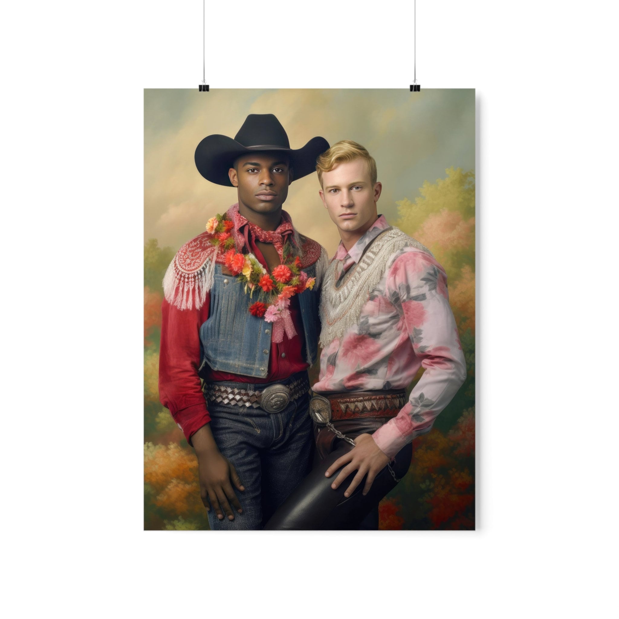Prairie Blooms: Gay Cowboy Couple Unapologetically Queer Matte Poster ...
