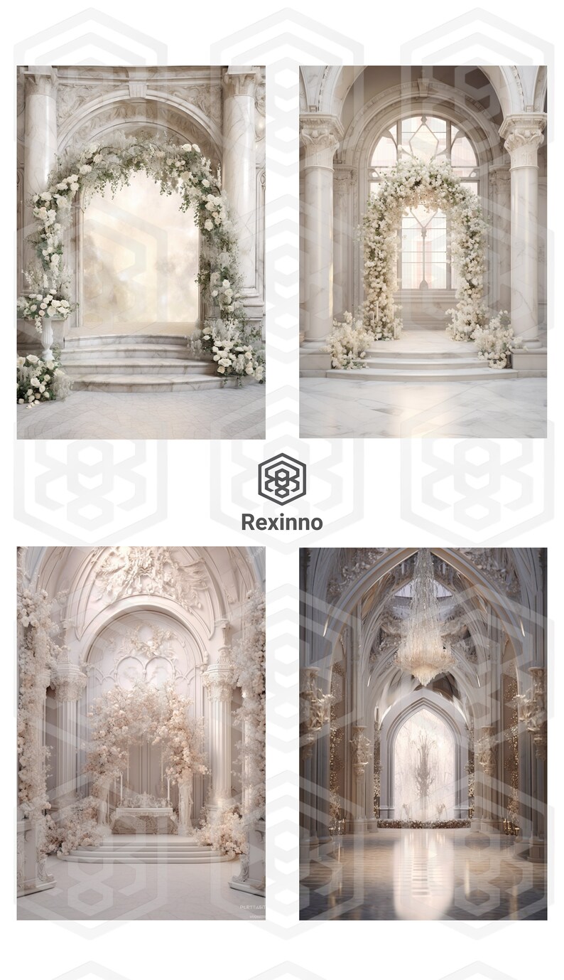 Wedding Digital Backdrop: 11 Unique Castle Arch Backdrops, Indoor ...