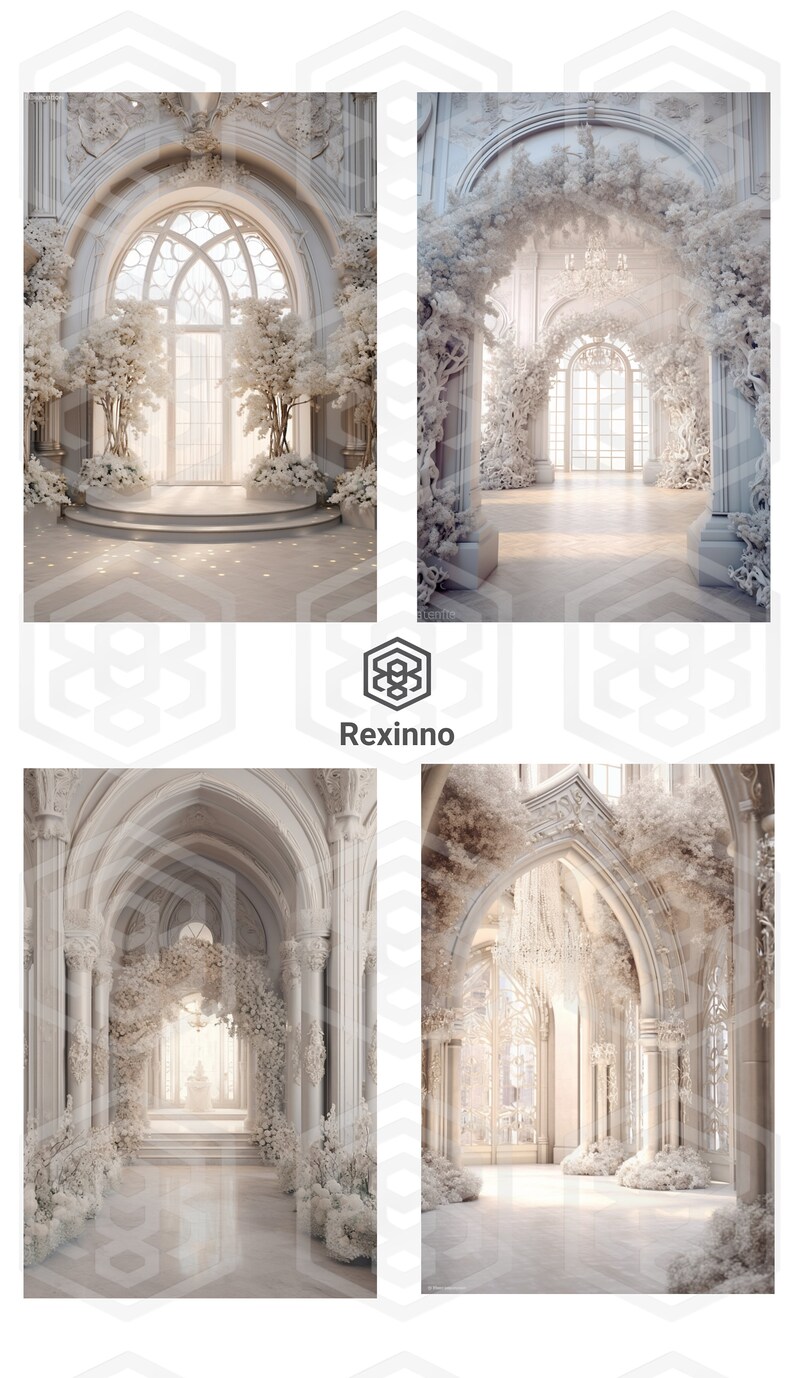Wedding Digital Backdrop: 11 Unique Castle Arch Backdrops, Indoor ...