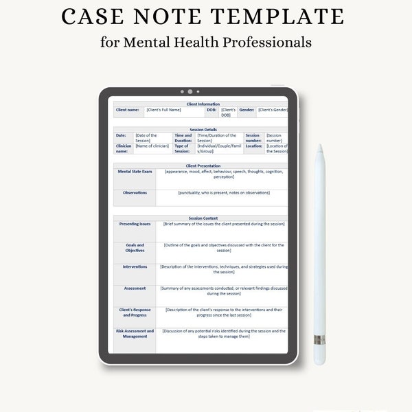 Case Notes Template - Etsy