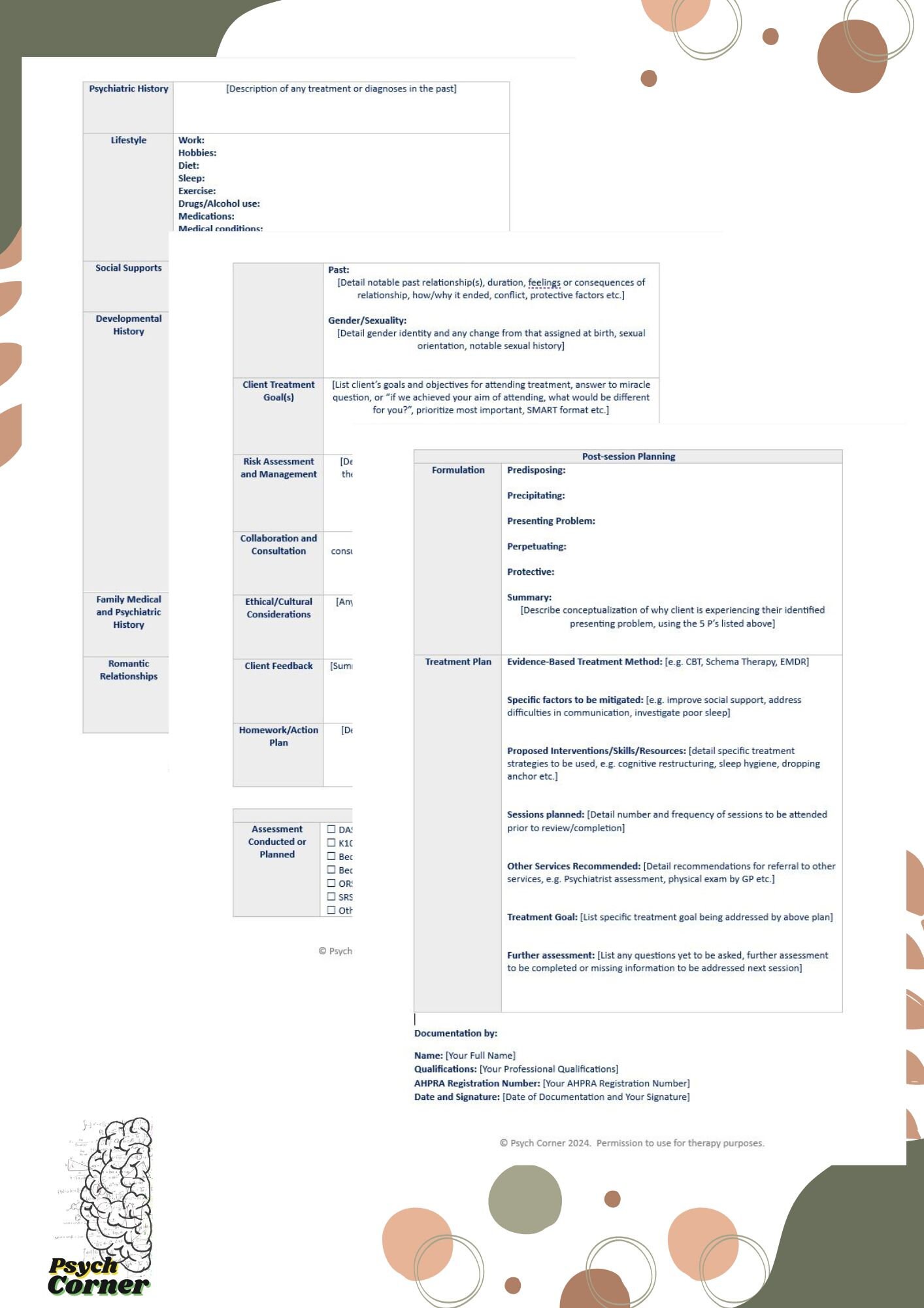 Initial Assessment Semi Structured Interview Case Note Template ...