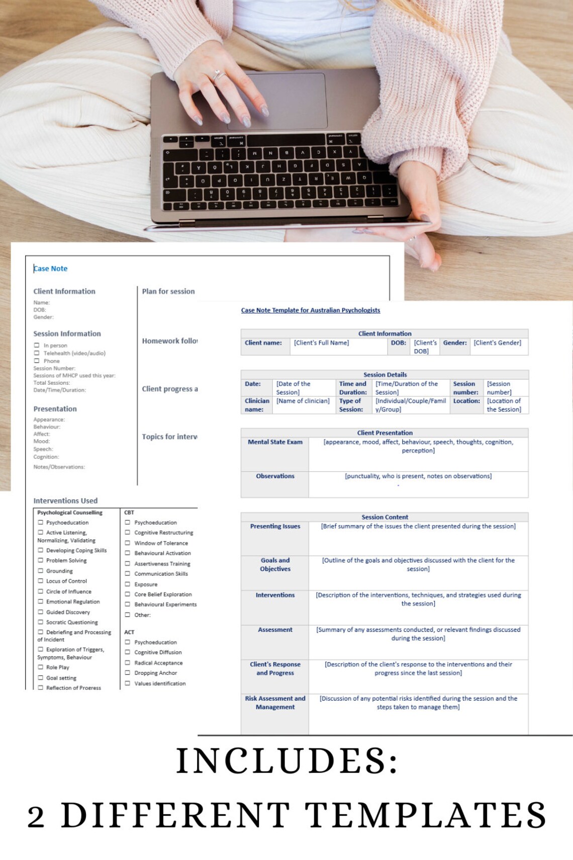 Case Note Template, Progress Note, Client Case Note, Psychology ...