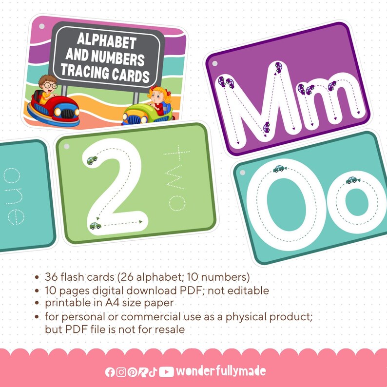 Alphabet Tracing Cards | Number Tracing Cards - Etsy